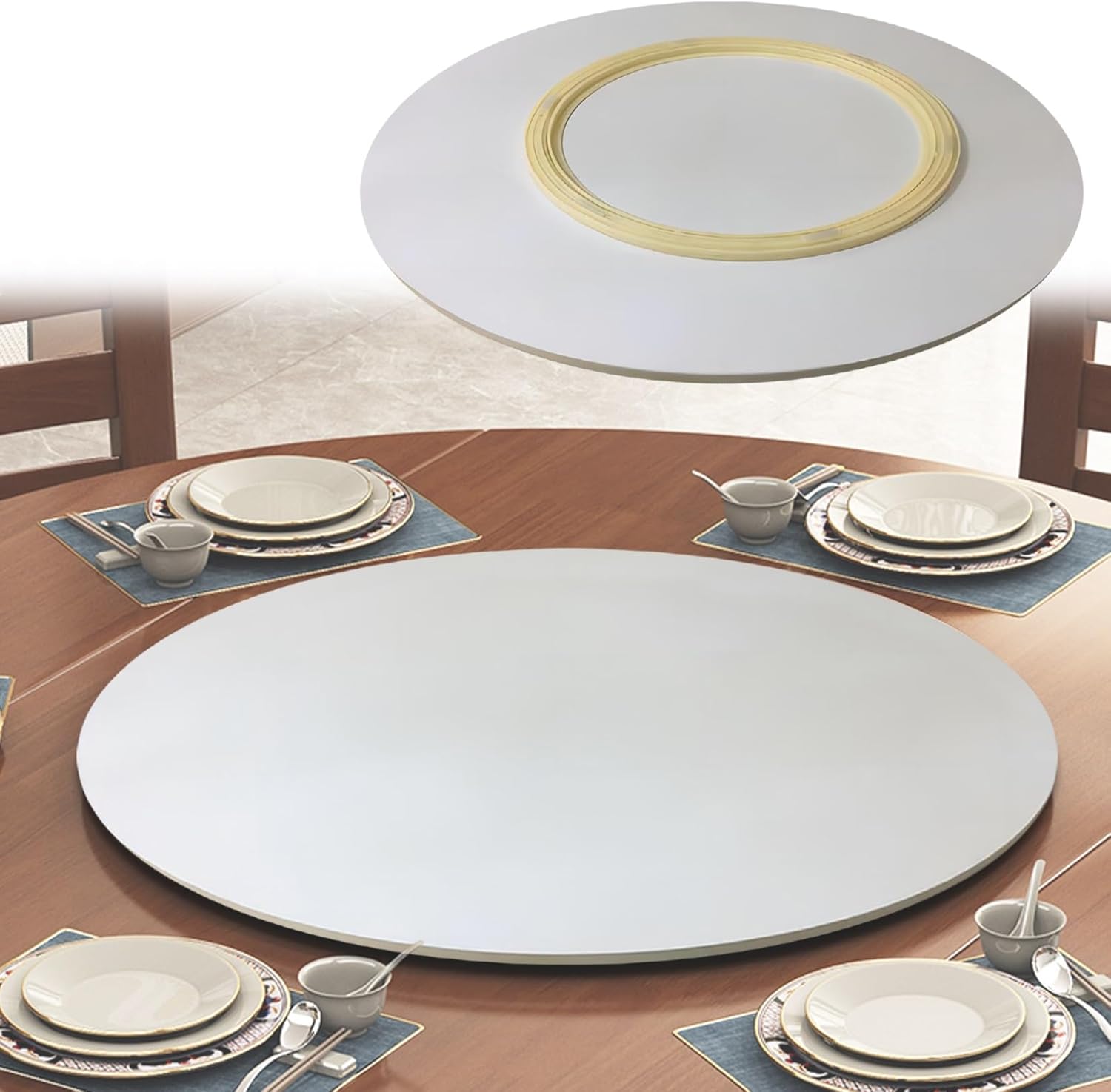 Lazy Susan Wooden Rotating Plate for Dining Table, 20" 24" 28" 32" 36 ...