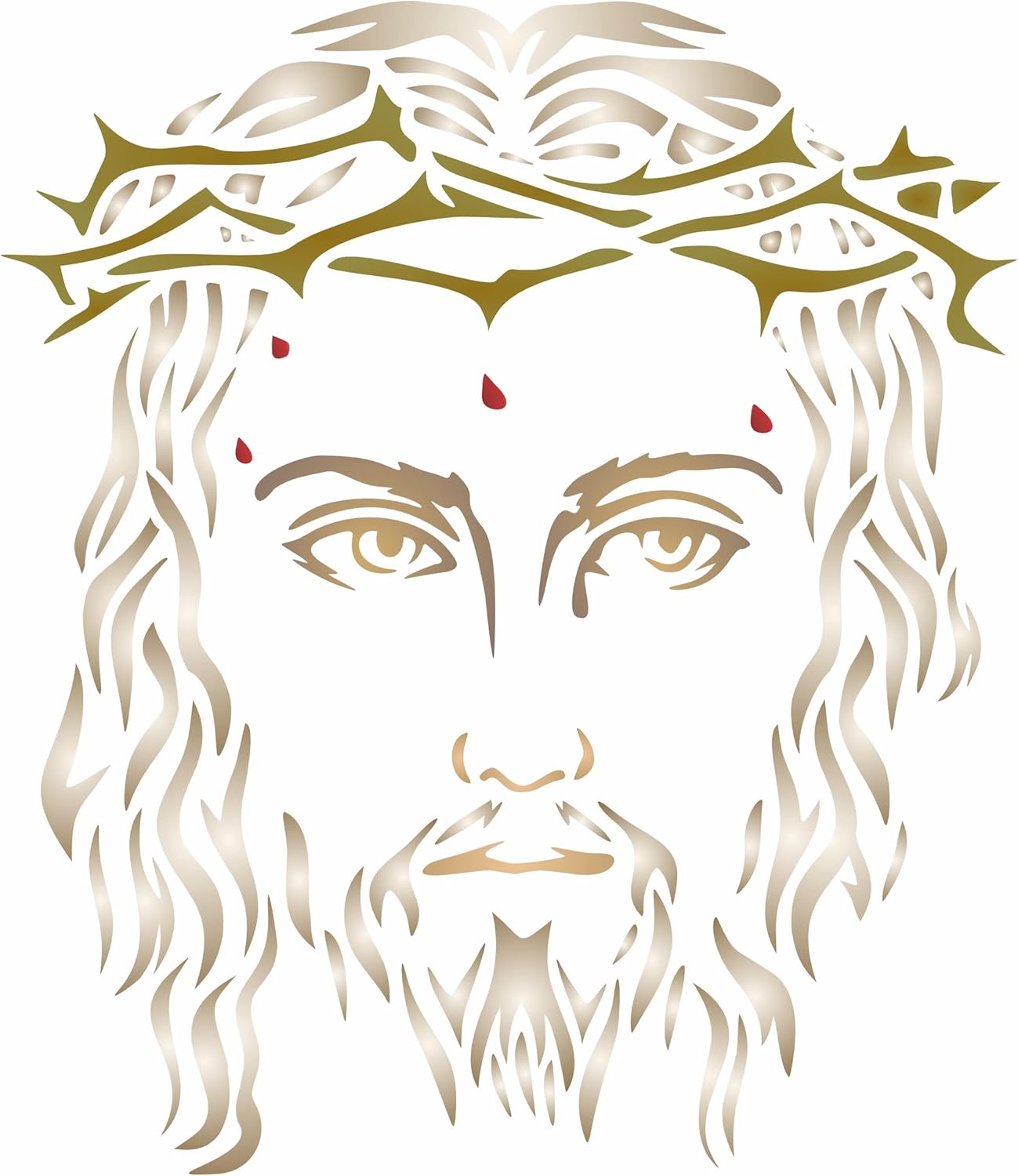 Plantilla de Jesús, 35,5 x 40,6 cm de largo, corona religiosa cristiana ...