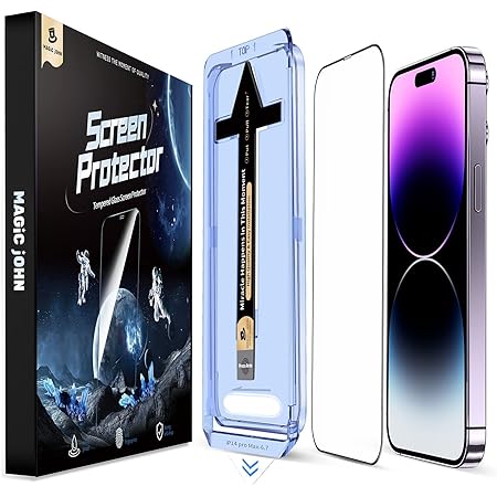 Amazon.com: MAGIC JOHN 2 Pack for iPhone 14 Pro Max 6.7 inch Tempered Glass Screen Protector ...