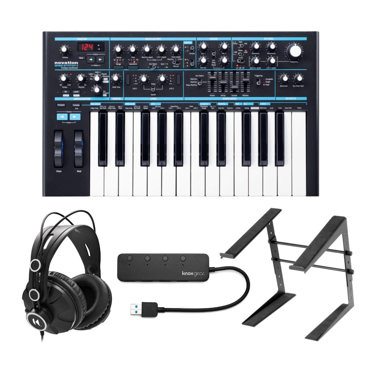 Snapklik.com : Novation Bass Station II Analog Synthesizer Bundle