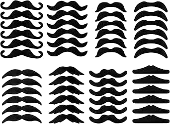 Amazon.com: Fake Mustache Self Adhesive Mustache 48 Pcs Novelty ...
