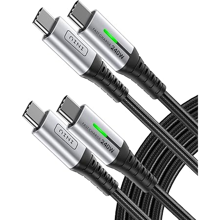INIU 240W USB C to USB C Cable【2m 2Pack】, PD 3.1 Type C Charger Cable ...