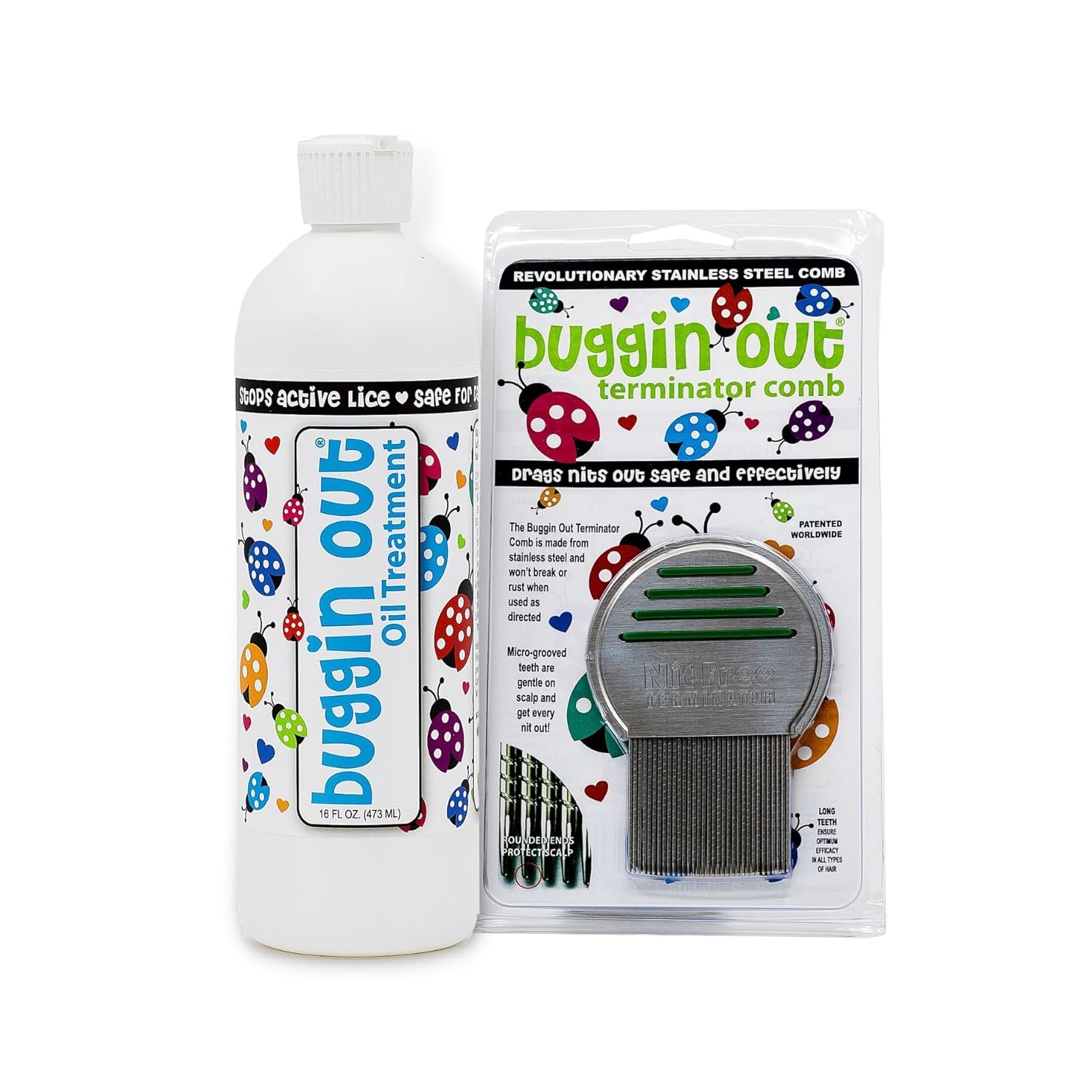 Amazon.com : buggin out Dimethicone Oil and Terminator Lice Comb Kit ...