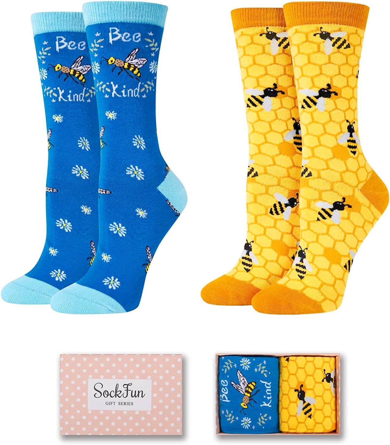 Amazon.com: sockfun Funny Bee Socks Bumble Bee Gifts for Bee Lovers ...