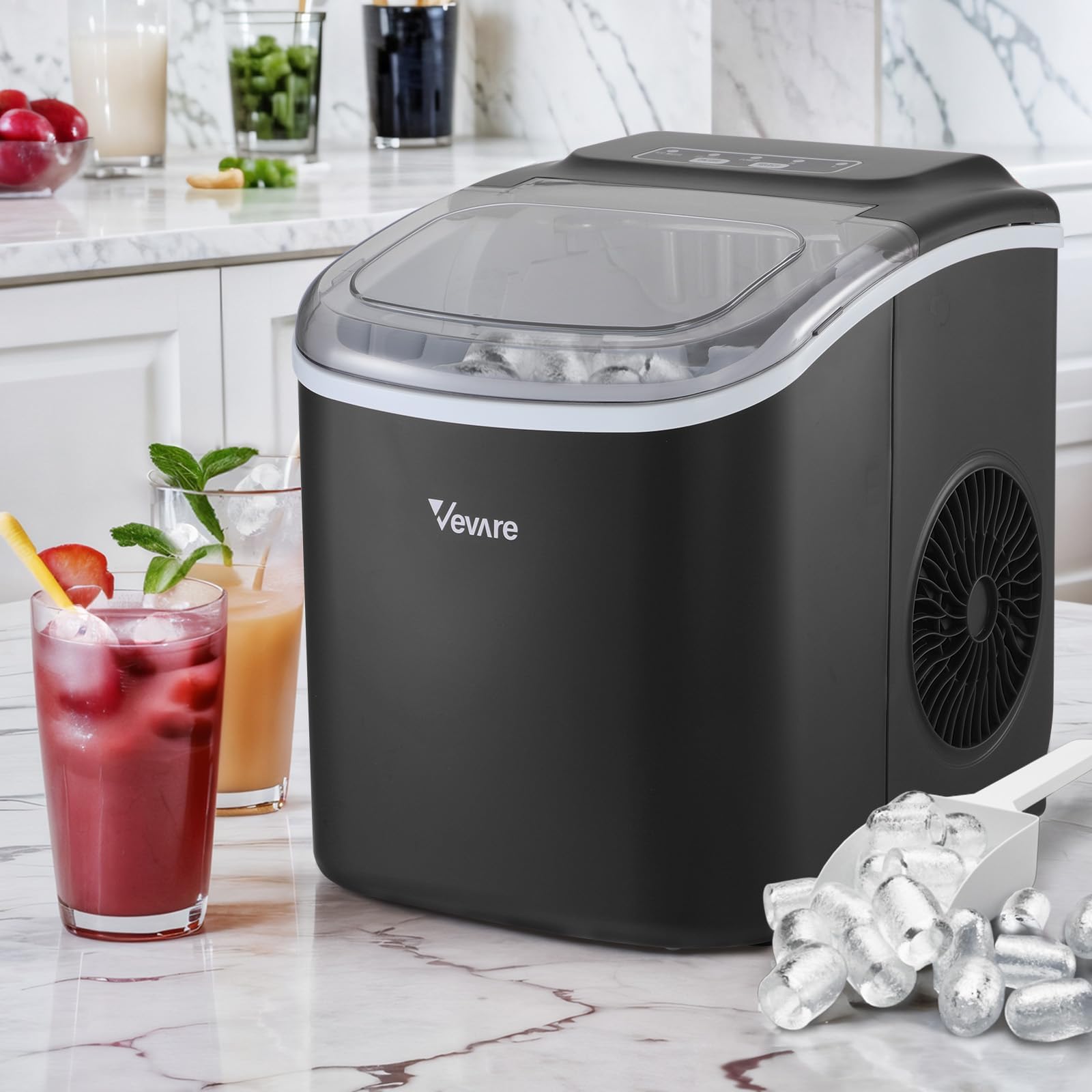 Vevare Ice Cube Maker Machine 12kg Capacity Ice Maker Protable Ice ...