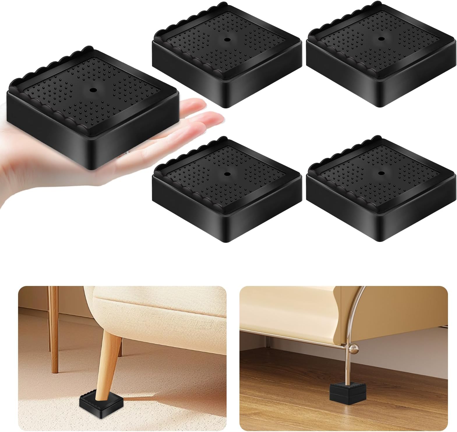 Amazon.com: YUANQIZHU 4 Pack Furniture Risers Adjustable Bed Risers 1 ...