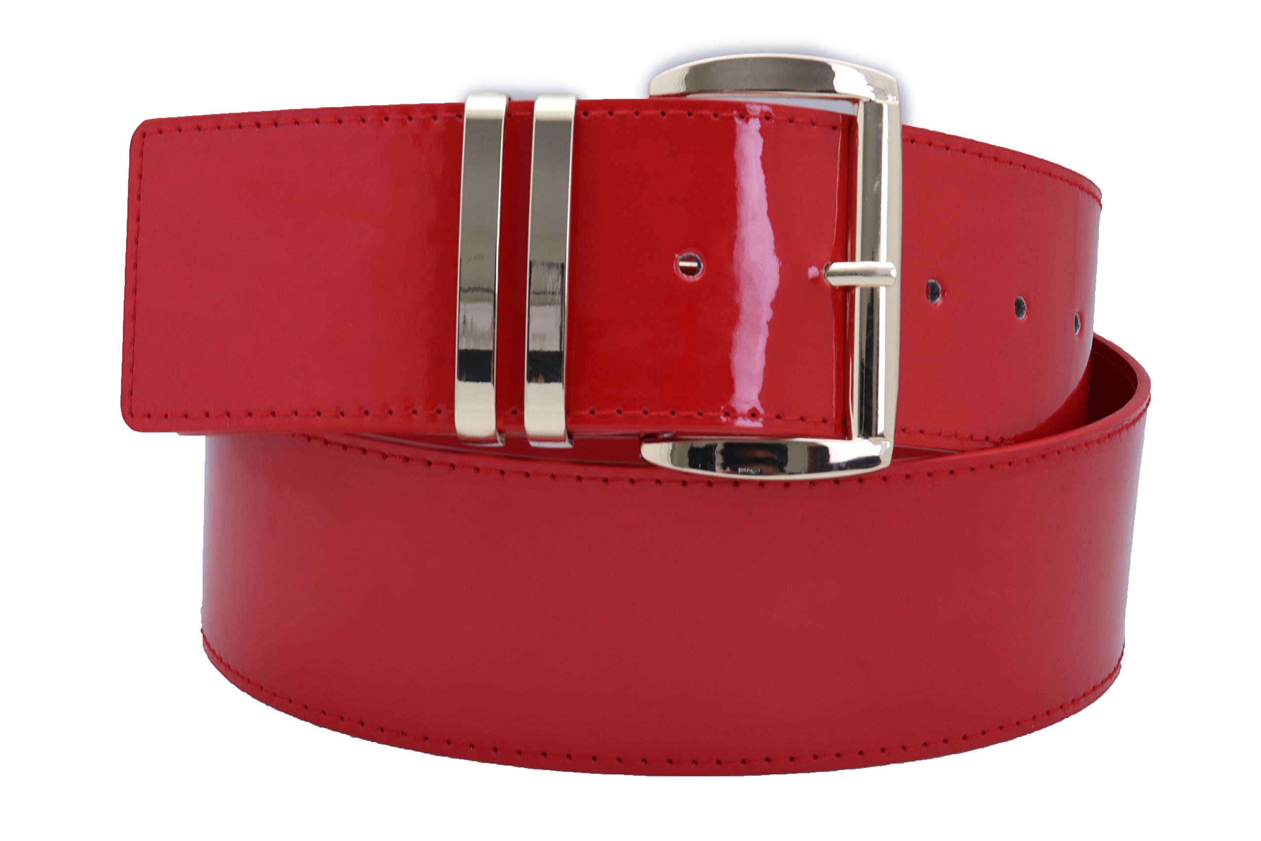 TFJ Women Fashion Elegant Cool Look Wide Belt Waist Hip Shiny Red Color ...