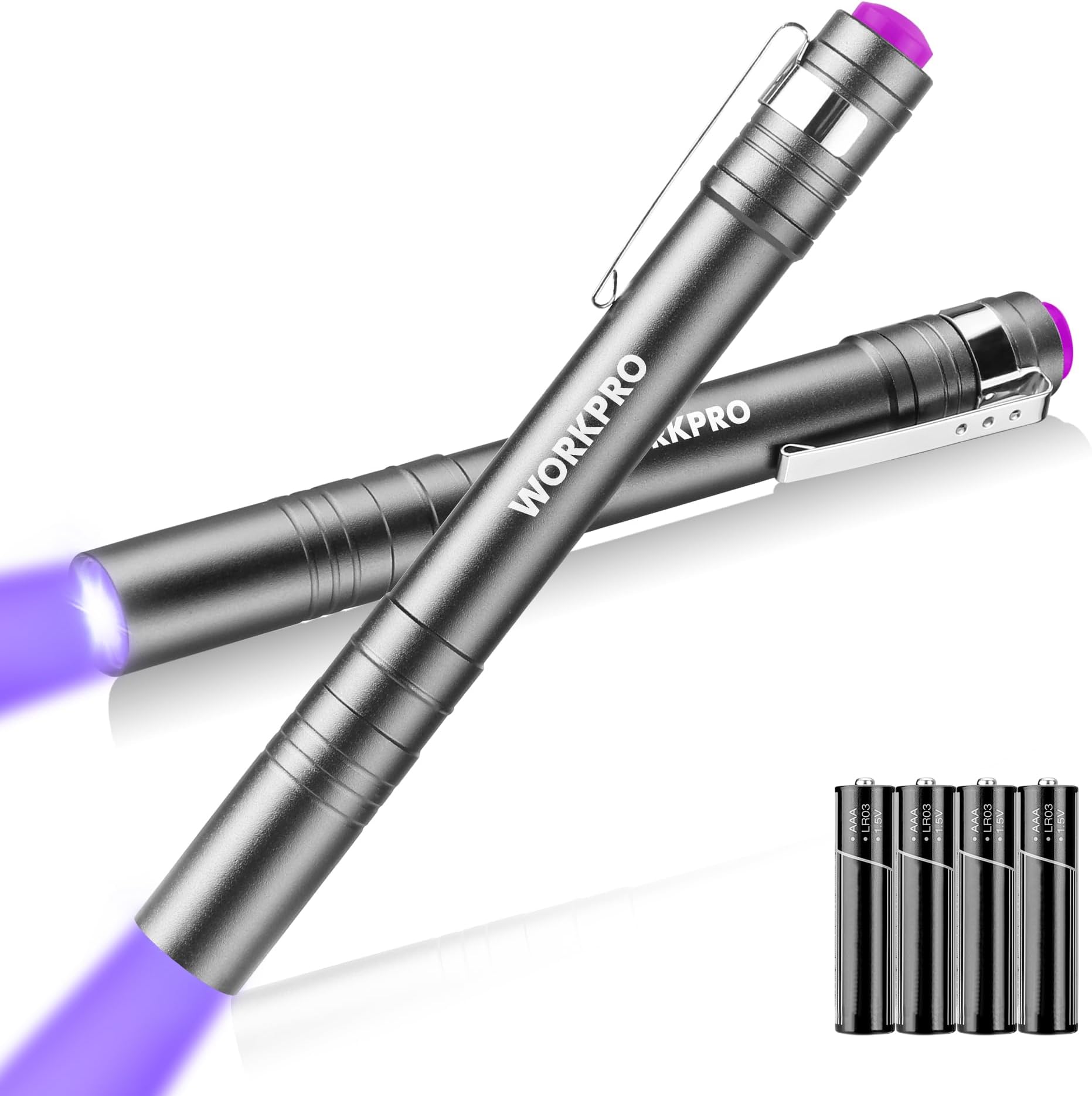 WORKPRO 2-Pack UV Black Light Flashlight 4-Pack LED Pen Light - Amazon.com