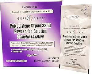 Gericare Polyethylene Glycol 3350 Powder for Solution, Stool Softener ...