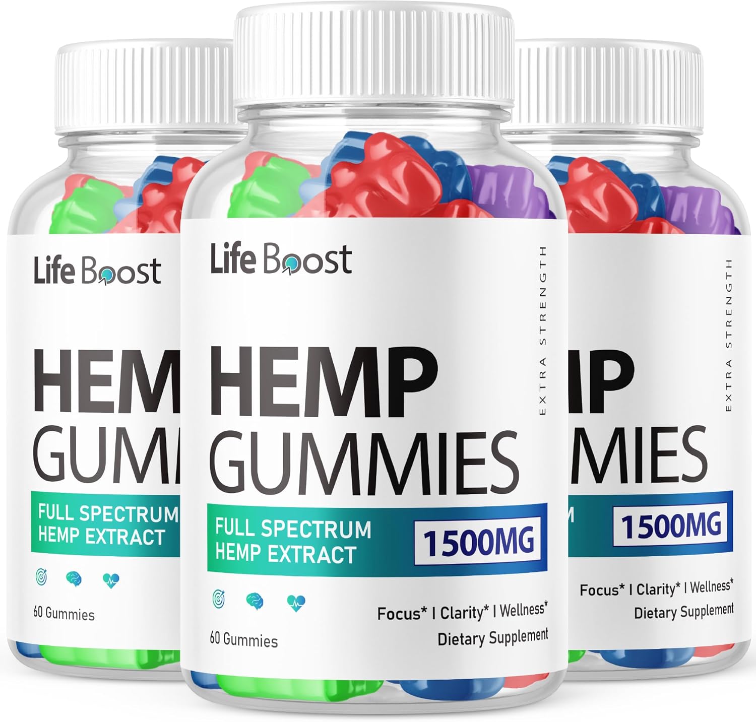 Amazon.com: (3 Pack) Life Boost Hemp Gummies Advanced Strength ...