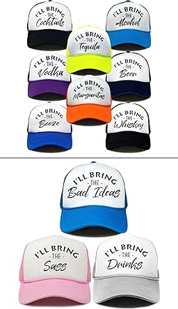 Amazon.com: Funky Junque 11 Pack I'll Bring The Foam Trucker Hat Bundle - 8 Pack (Drinks) & 3 ...