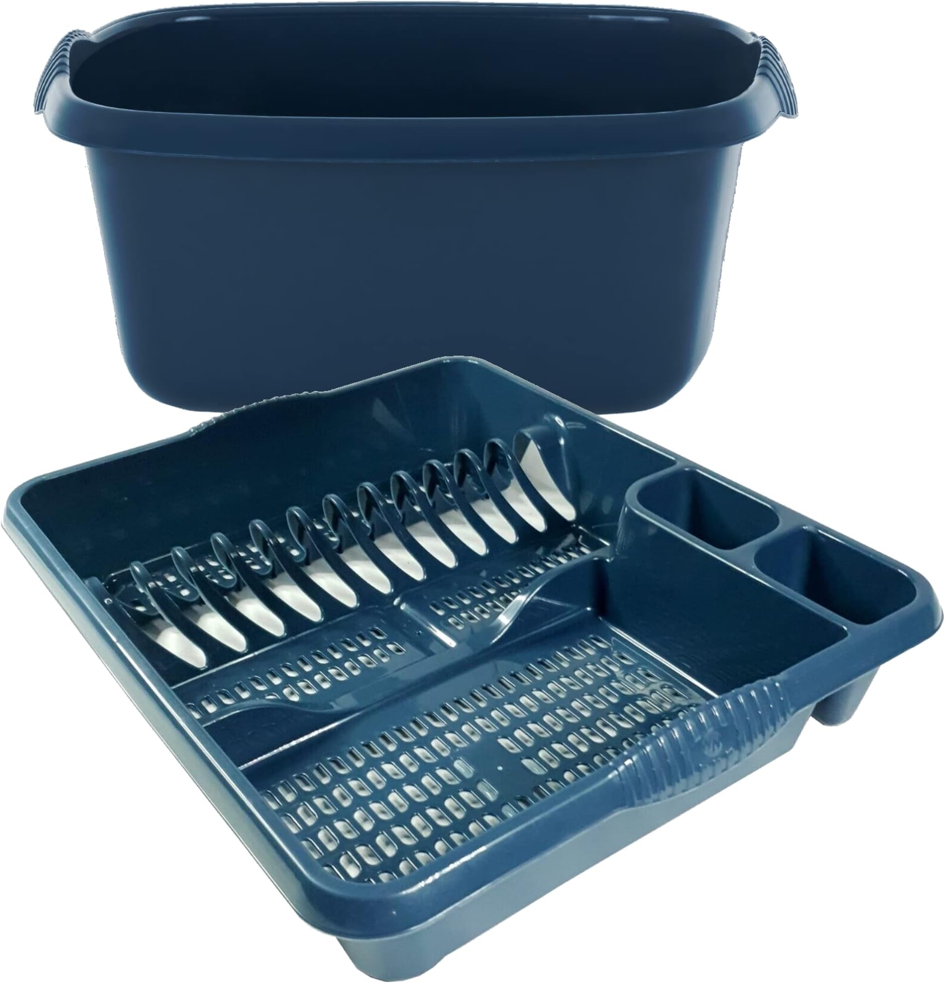 Navy Blue 2 Piece Kitchen Set - Large Dish Drainer and Rectangle ...