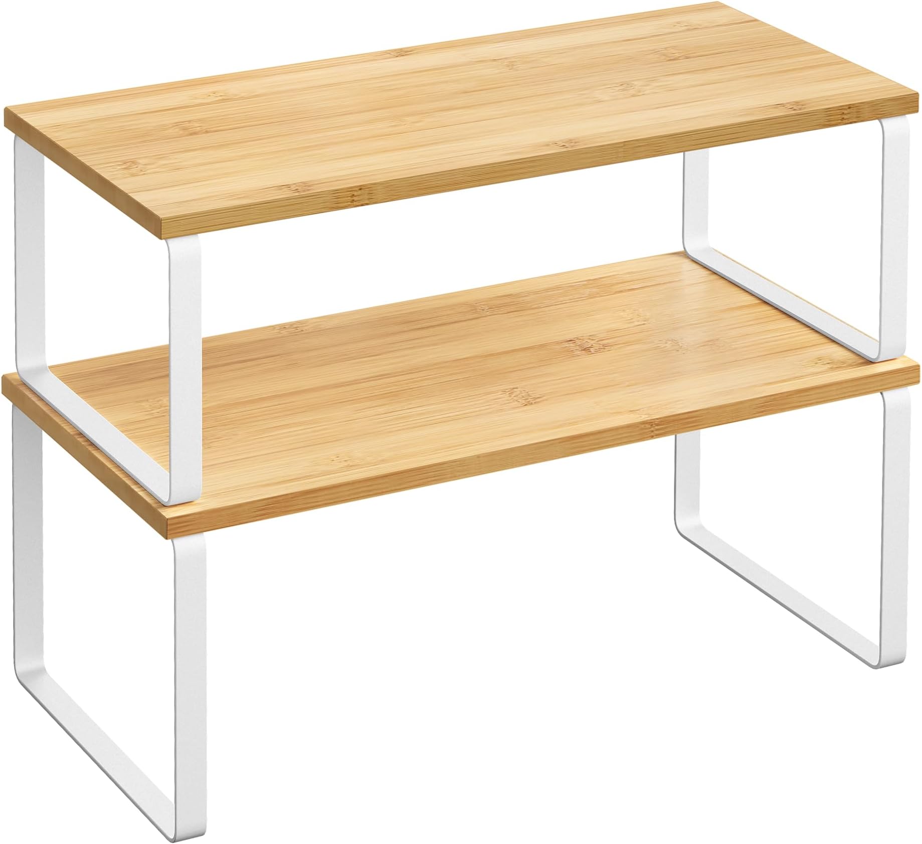 Amazon.com: mDesign Wooden Stackable Storage Shelf - Food and Kitchen ...