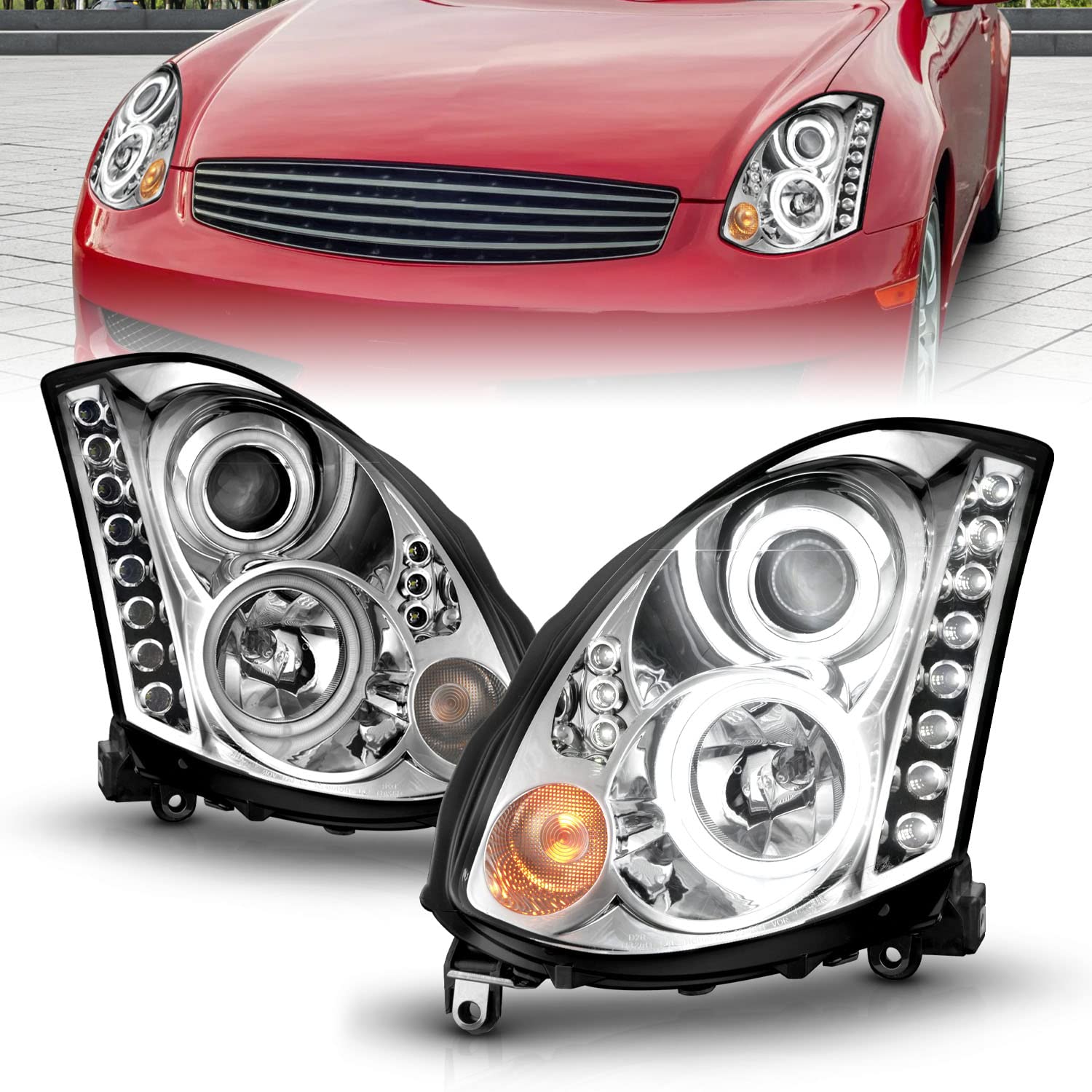 Snapklik.com : AmeriLite For 2003-2007 Infiniti G35 2 Door Coupe Dual ...