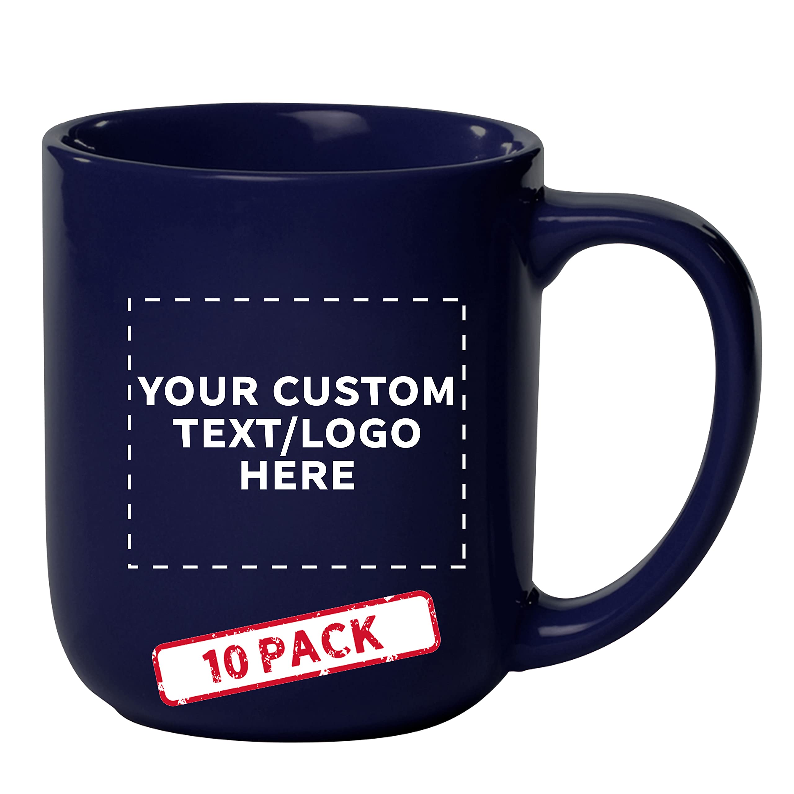 Amazon.com: DISCOUNT PROMOS Custom Vibrant Color Glossy Ceramic Mugs 16 ...