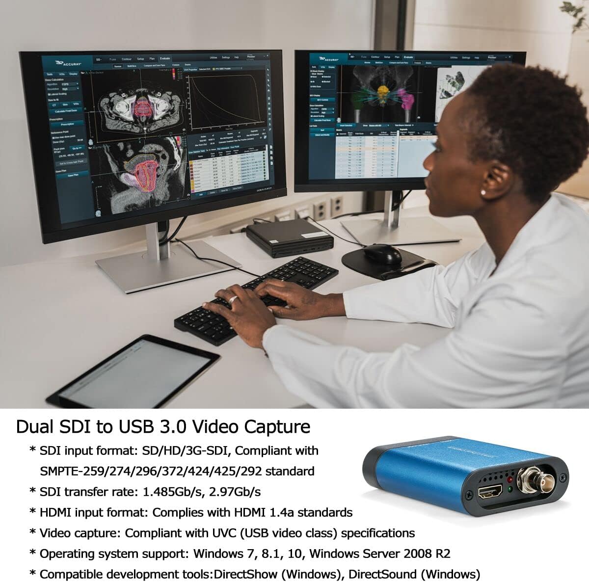 SDTNOVA Entrada dual SDI y HDMI a USB 3.0 Captura sin pérdidas de video ...