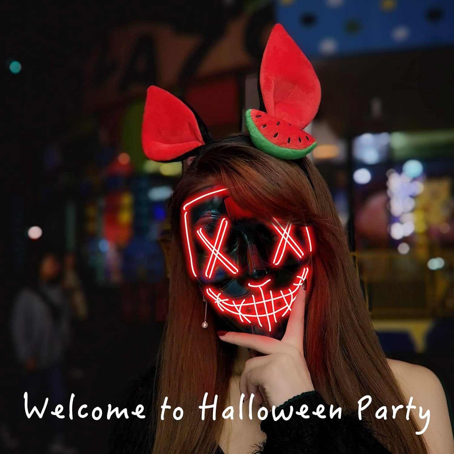 OLIGHYT Halloween Mask Light Up Mask Led MaskGlow Neon Mask Scary Neon ...