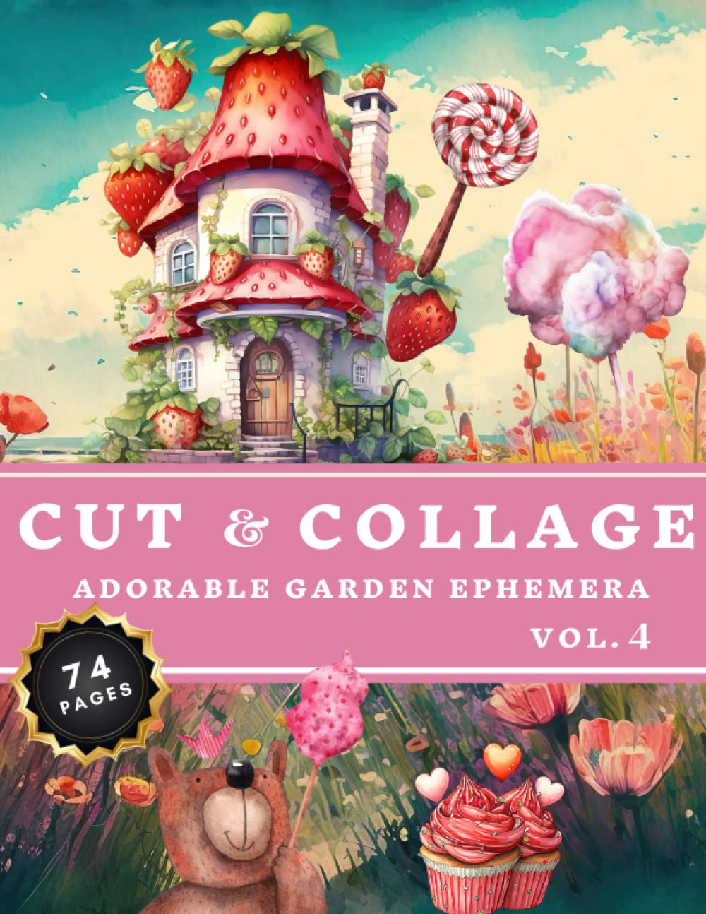 Cut and Collage Adorable Garden Ephemera Book Vol.4: High Quality ...