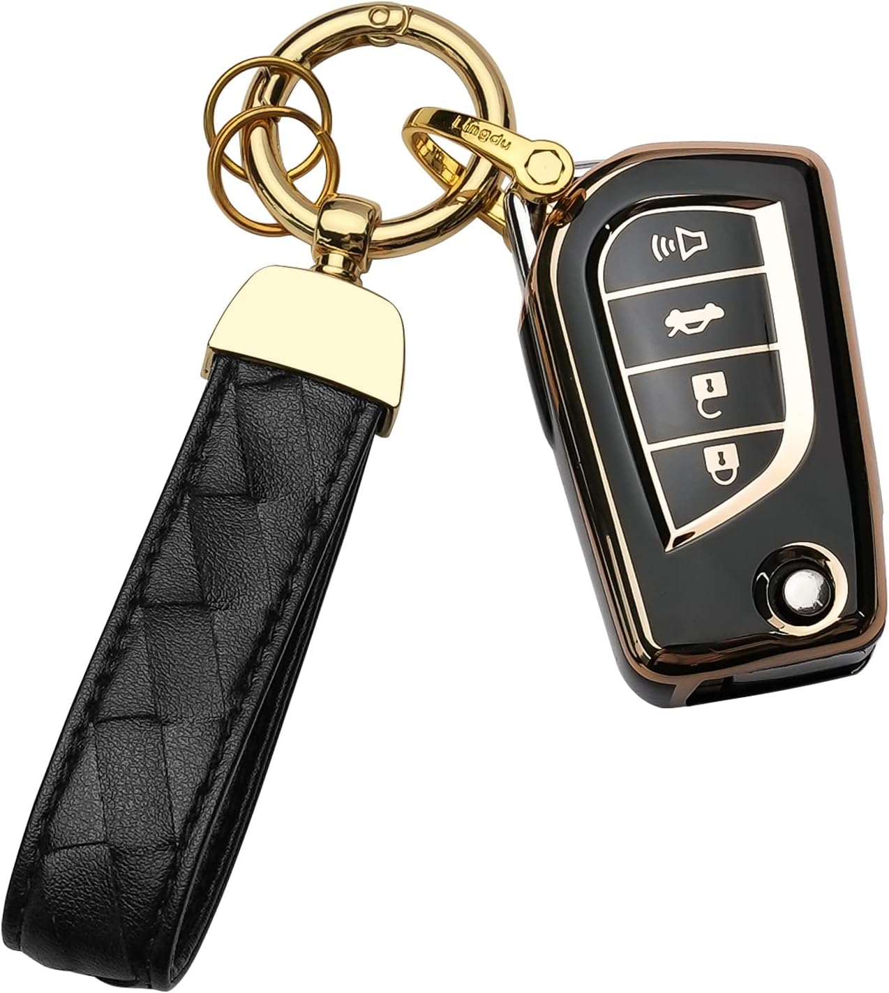 Amazon.com: MILD EAST for Toyota Flip Key Fob Cover with Keychain, Soft ...