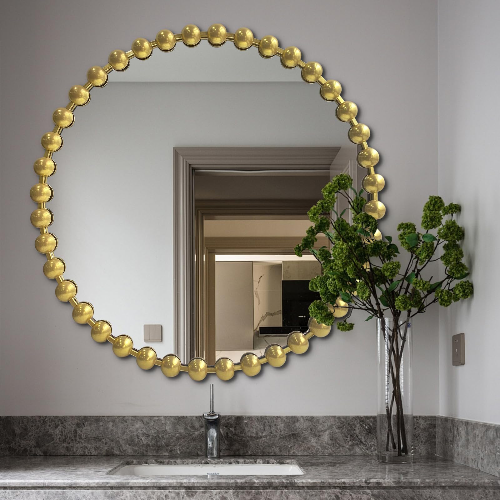 Amazon.com: WAMIRRO 36"x36" Large Decorative Gold Mirror,Luxury Living ...