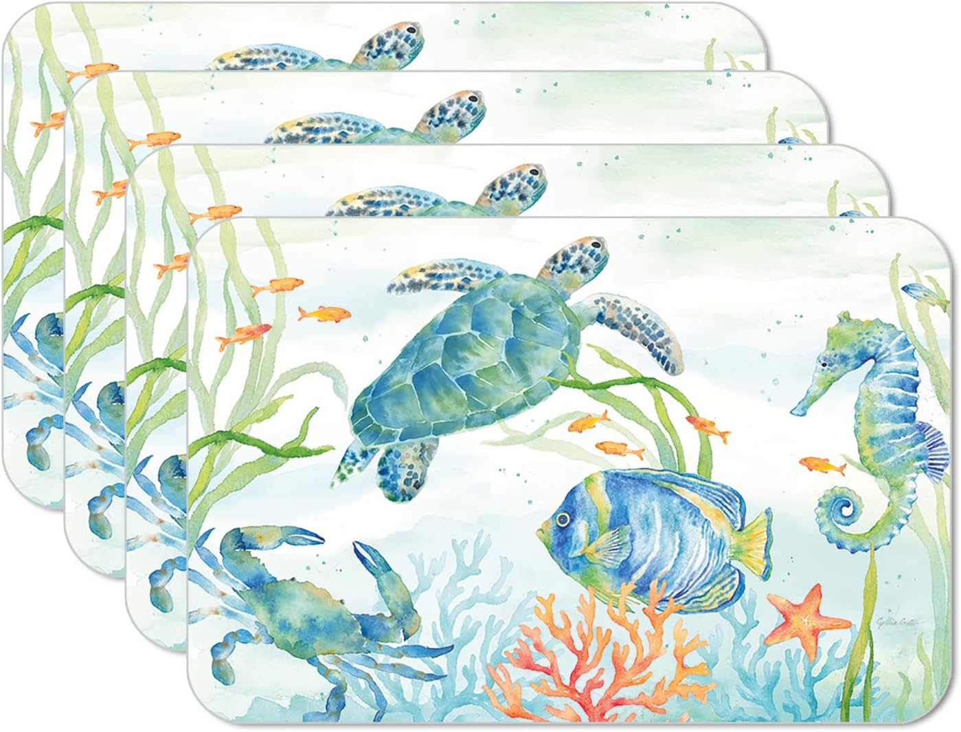 Amazon.com: Painless Learning Saltwater Fish Placemat, 12 x 17 1/2 ...