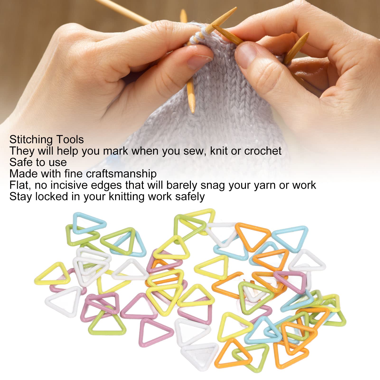 Snapklik.com : Cyrank Triangle Stitch Markers, 60Pcs Metal Stitch ...