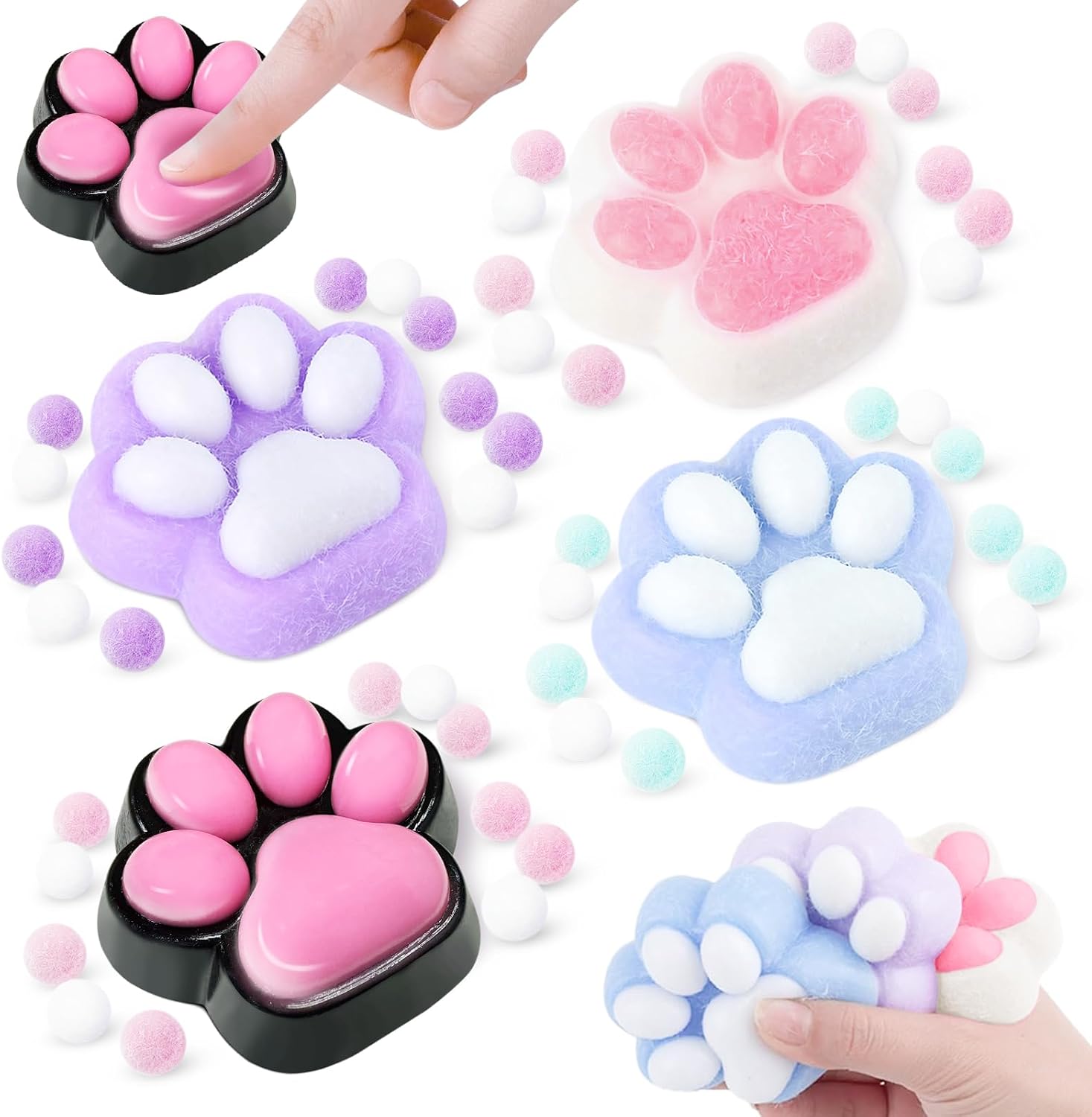 4PCS Taba Cat Squishy Paw, Fufu Squishy, Taba Squishy, Cute and Soft ...