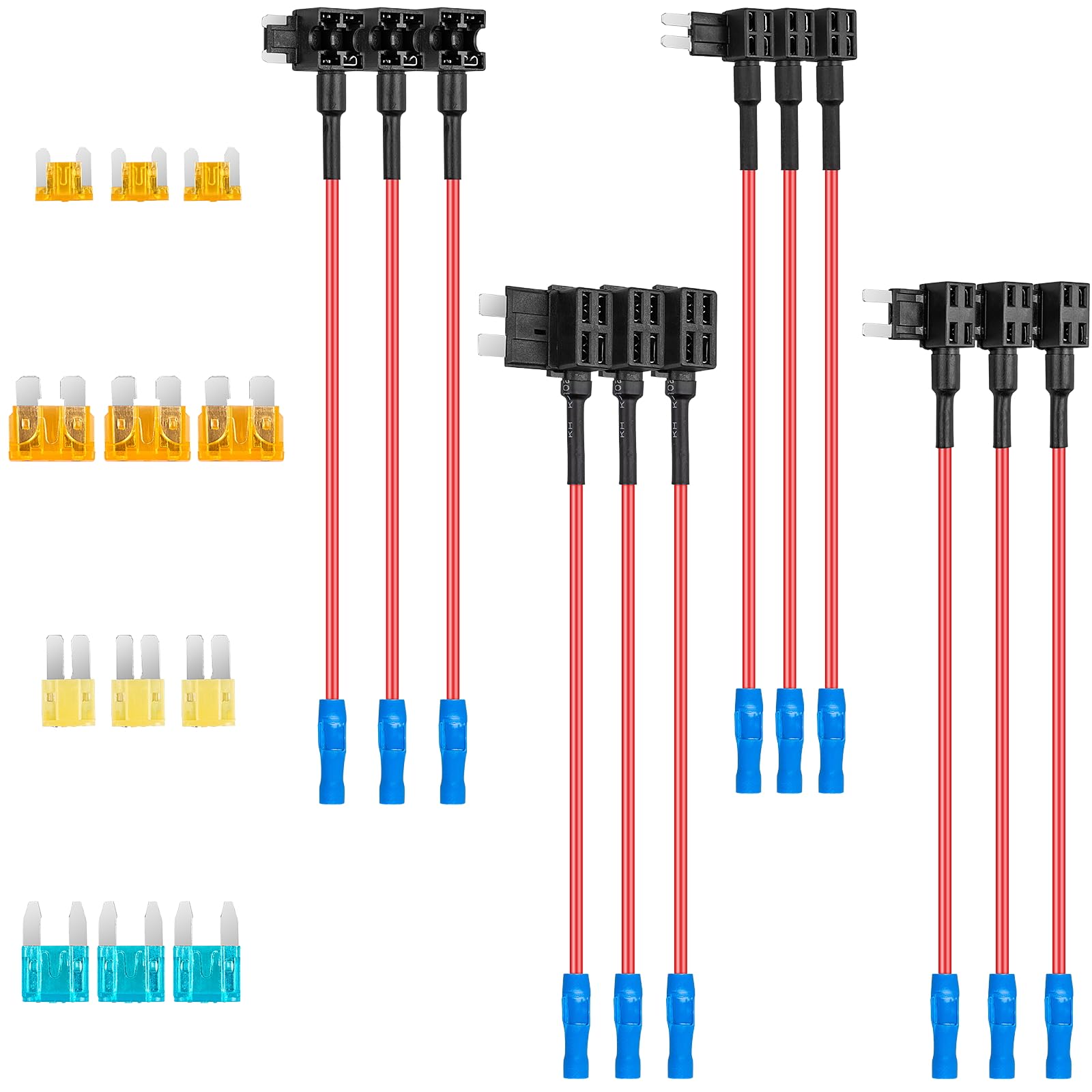Amazon.com: 12 Pack 12V Fuse Tap, Add a Circuit Fuses Holder 4 Types ...