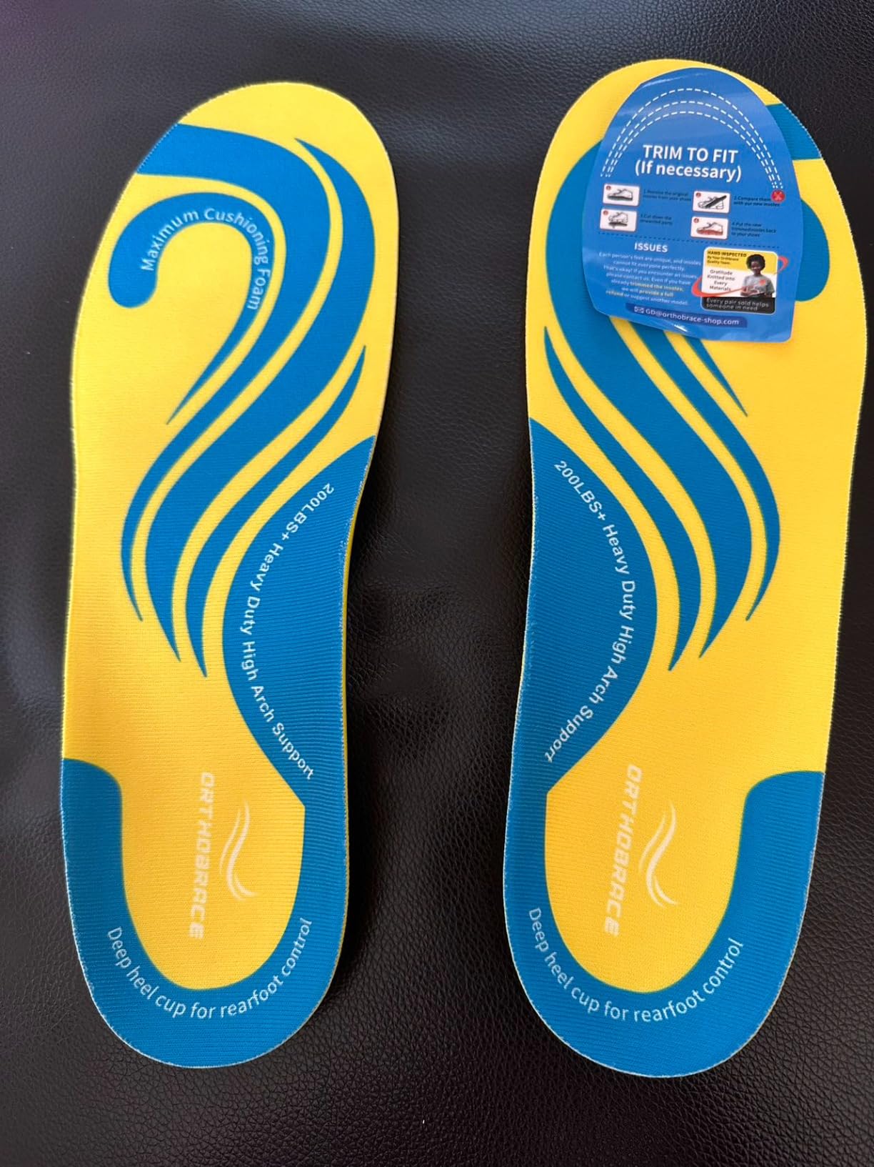 Amazon.com: Orthobrace Work Boot Insoles for All Day Shock Absorption ...