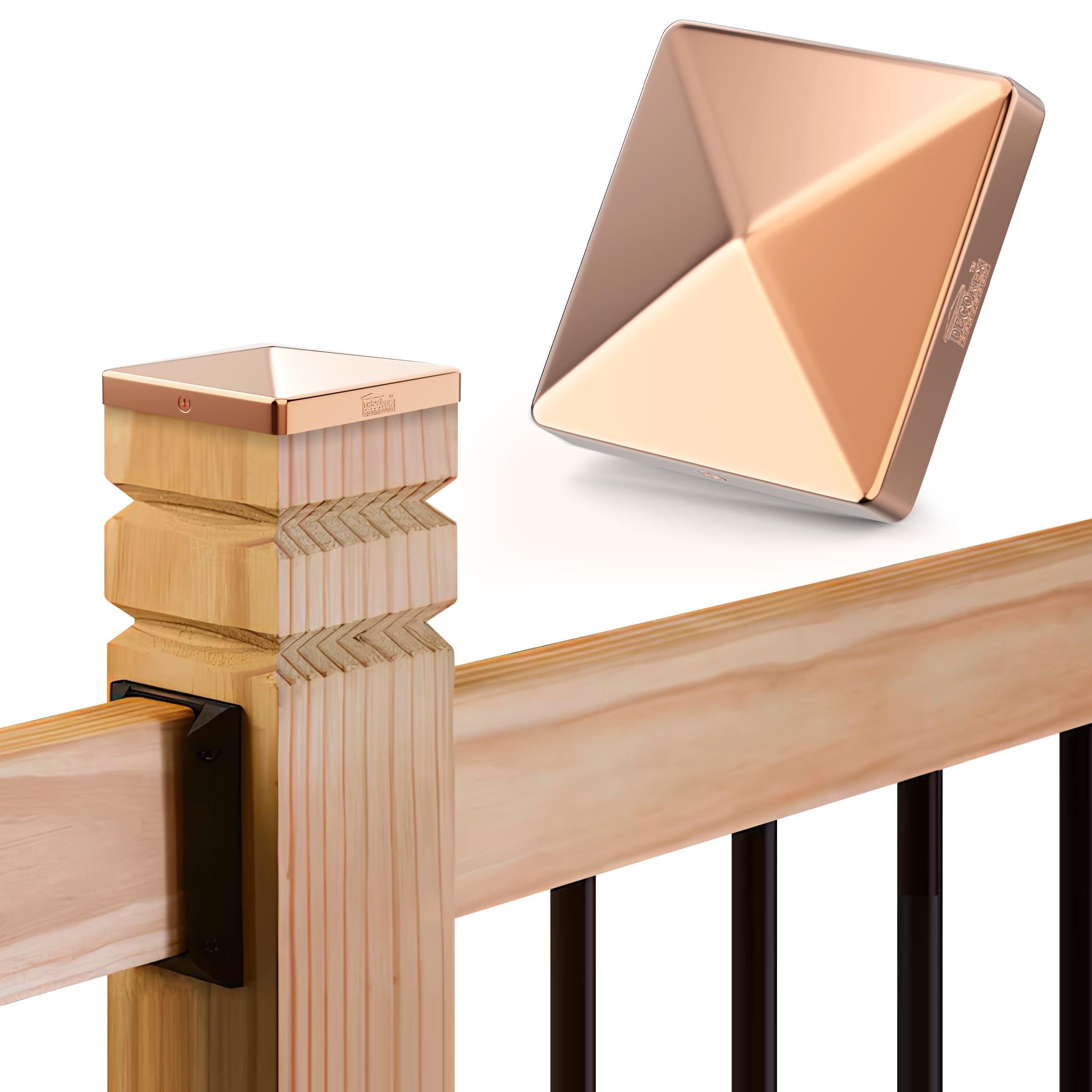 Snapklik.com : Solid 6x6 Copper Post Heavy Duty Cap For True/Actual 6 ...