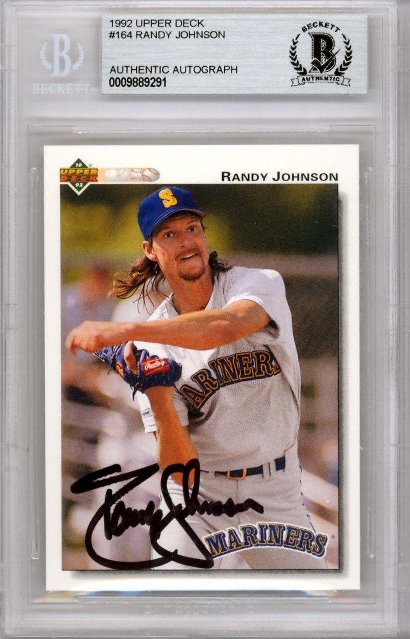 Randy Johnson Autographed Signed 1992 Card Mariners Beckett BAS - Upper ...