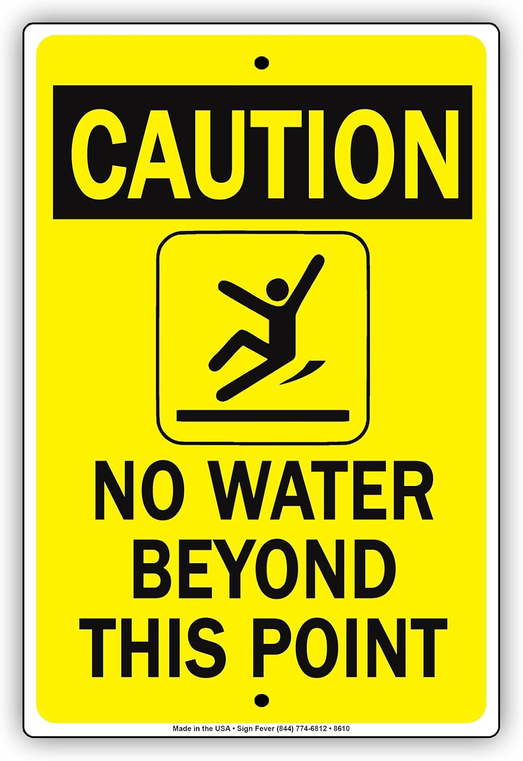 Amazon.com: Caution No Water Beyond This Point Sign Vintage UV Coated ...