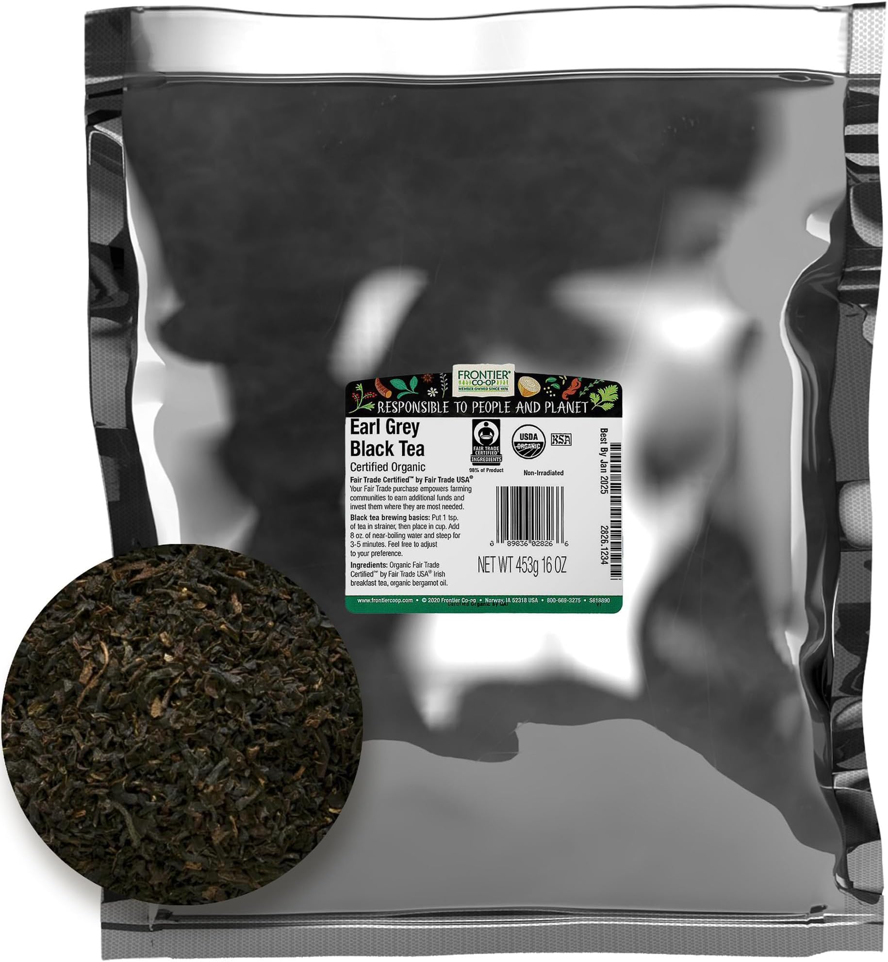 Amazon.com : Frontier Co-op Organic Earl Grey Tea Loose Leaf, 1lb Bulk ...