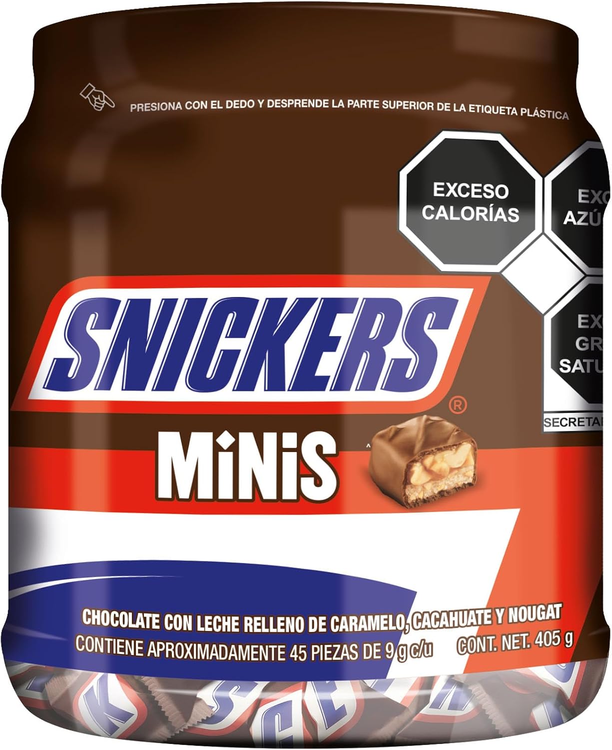 Snickers Mini Chocolate con leche Vitrolero 45 piezas de 9g : Amazon.com.mx: Alimentos y Bebidas