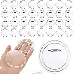 Amazon.com: QTLCOHD 100 Pcs Acrylic Button Pins Badge 3 Inch DIY Custom Button Pins Clear Button ...