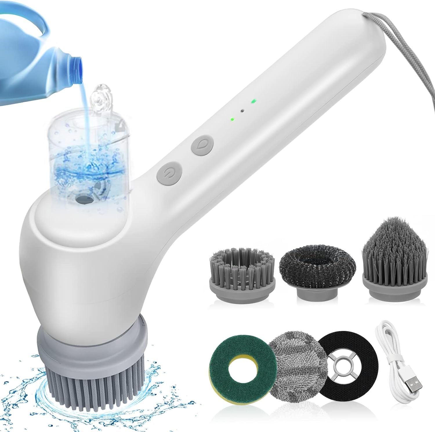 Amazon.com: 6 Brush Heads Electric Spin Scrubber, Long Battery Life ...