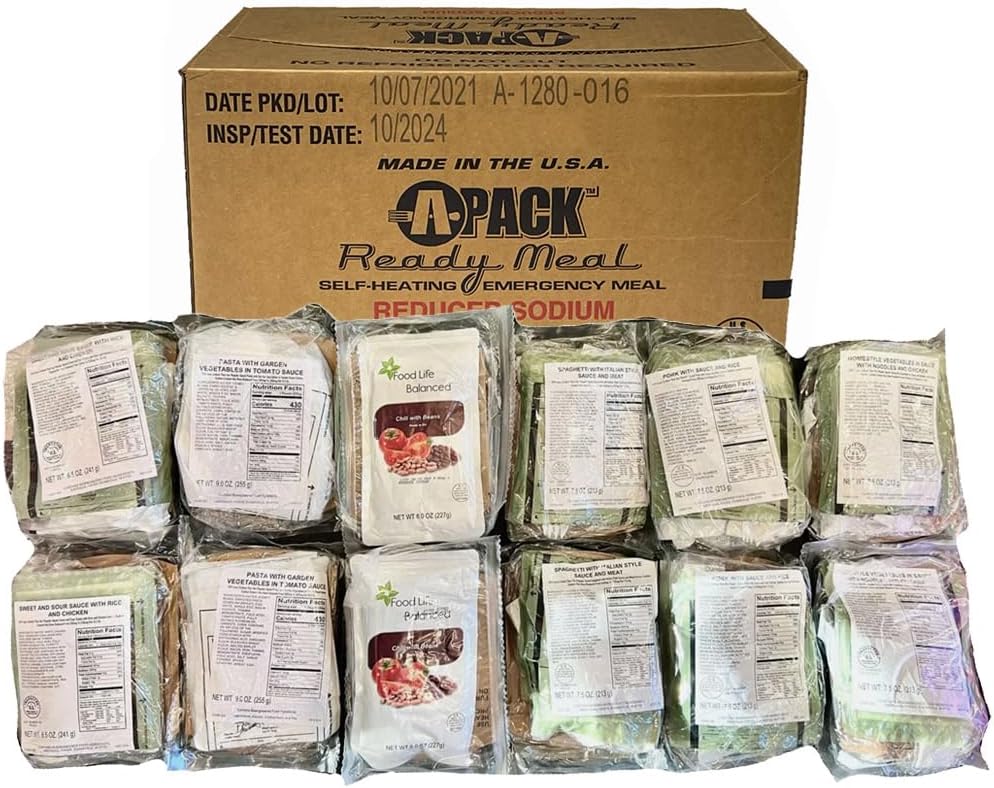Amazon.com: A Pack FEMA MREs - Emergency Meal Kits with 12 Meals that ...