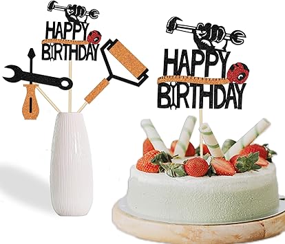 Amazon.com: 12Pcs Tool Party Table Decorations - Construction Birthday ...