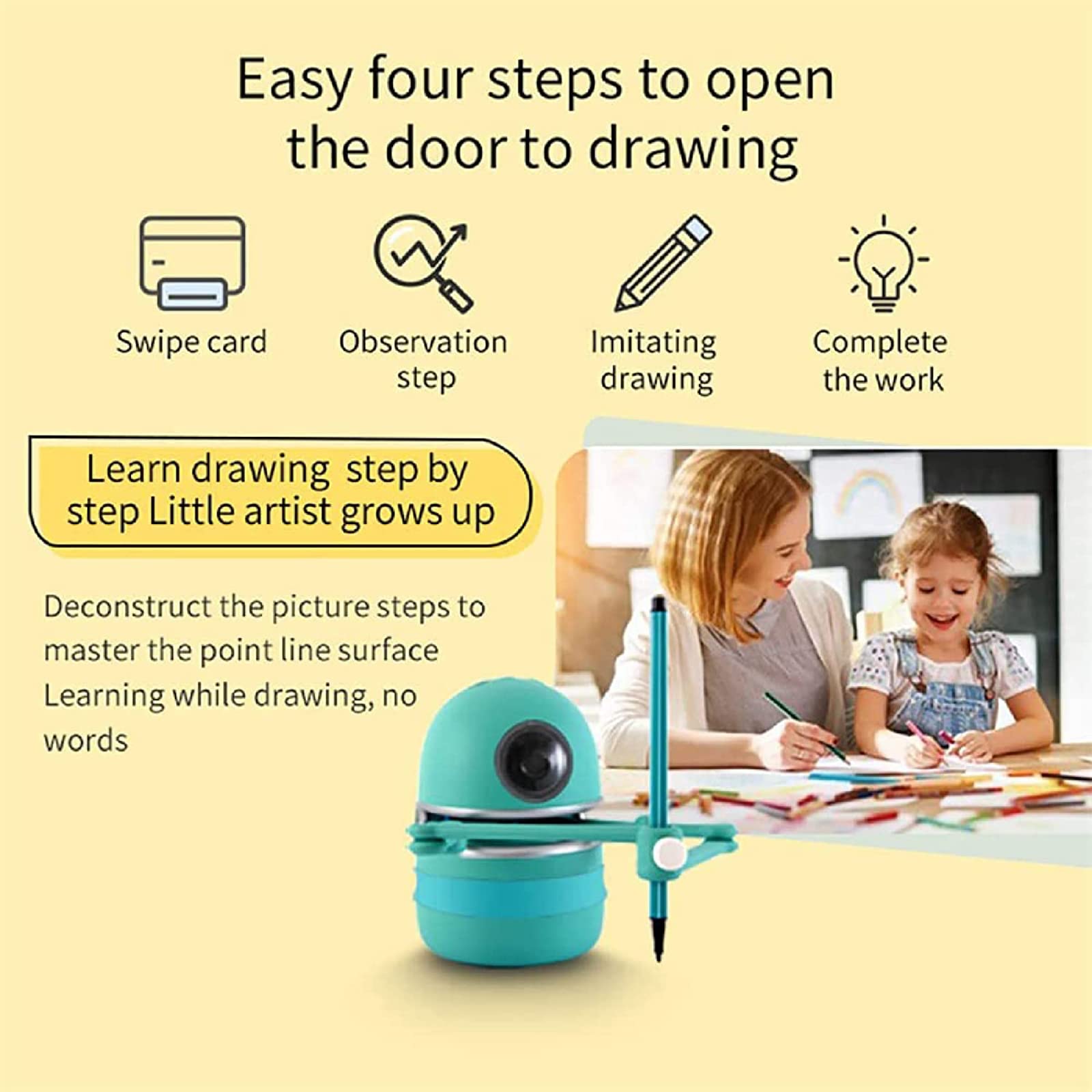 Educational Robot Gift Toy For Kids Ages 3+ - Learn To Draw With 100 ...