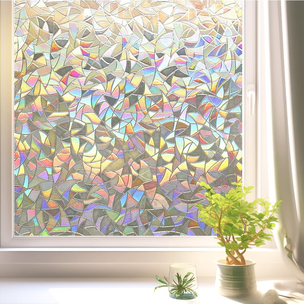 Amazon.com: Window Privacy Film, Rainbow Window Clings, 3D Decorative ...