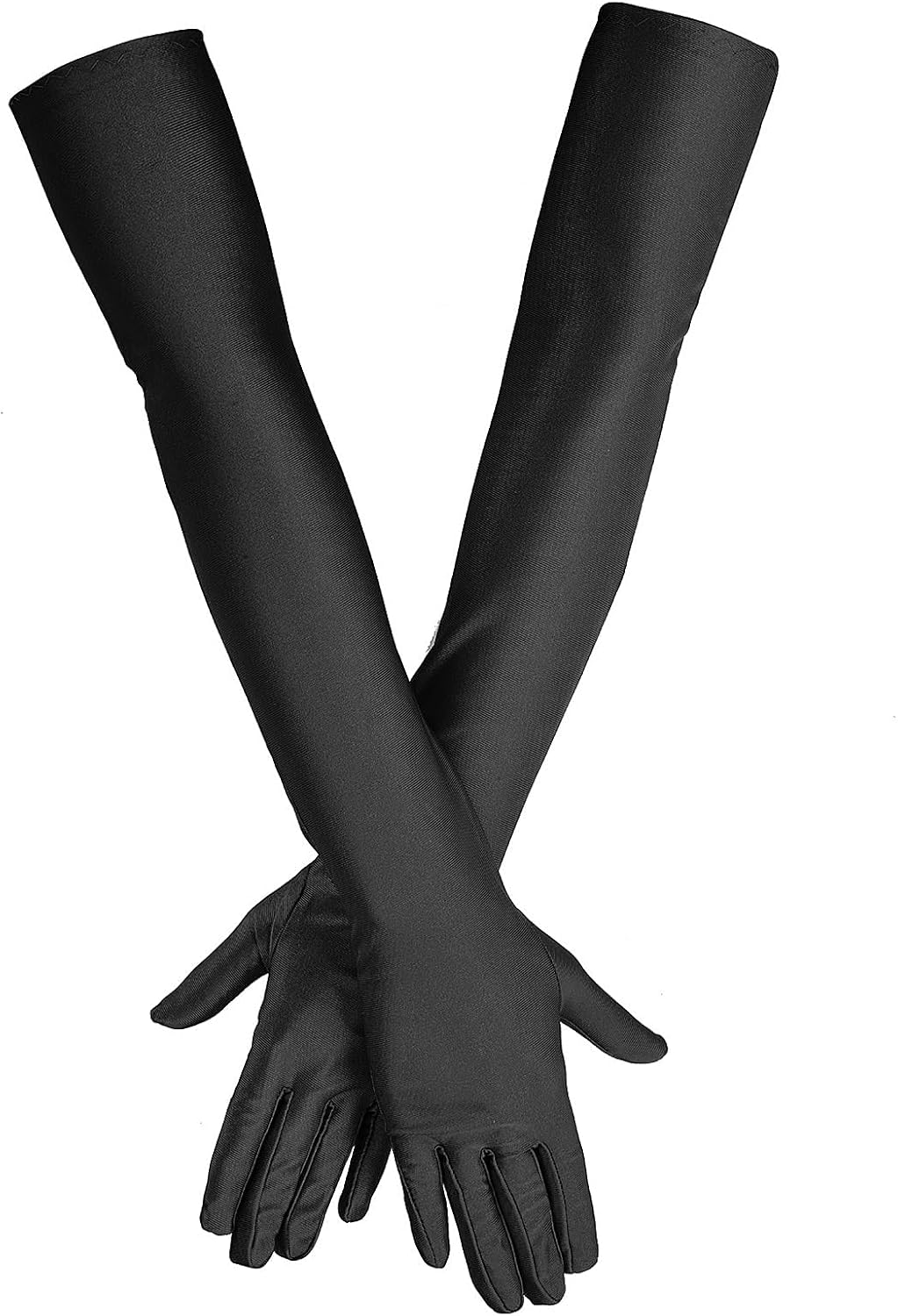 1 Pair Long Black Gloves,Opera Satin Gloves for Women,1920s Ladies ...