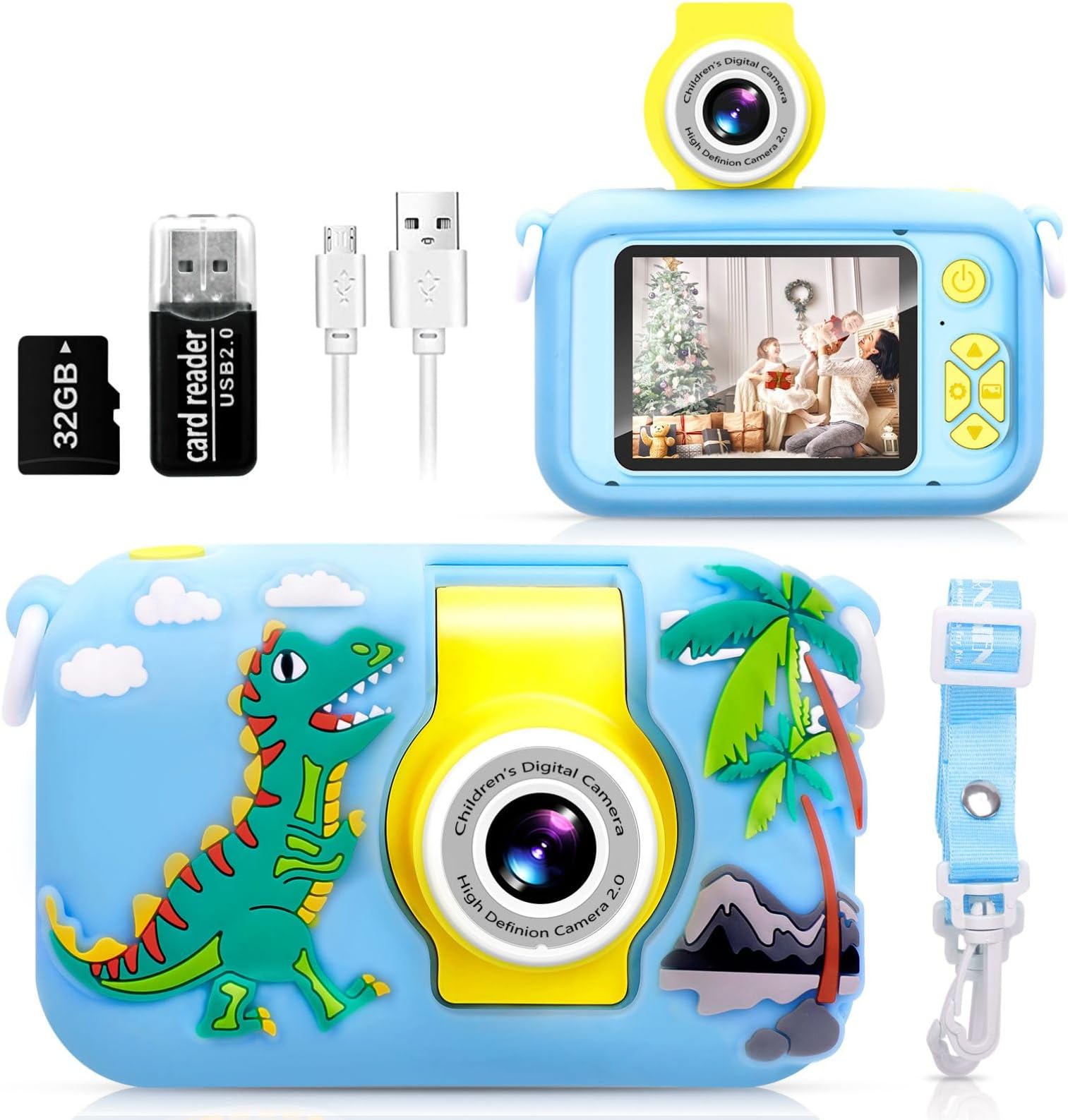 Amazon.com: ARNSSIEN Kids Camera, Toddler Kid Digital Camera with 180 ...