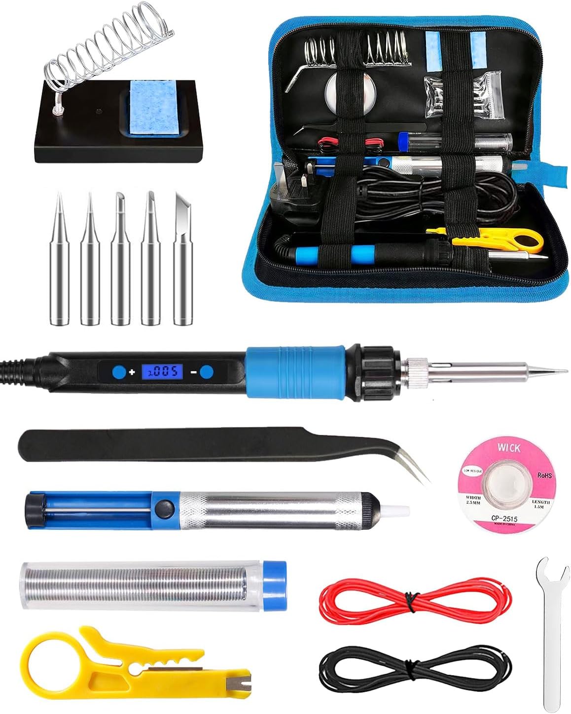 MOXTOYU Soldering Tool Set, 100W Adjustable Temperature 220-500°C, Easy ...