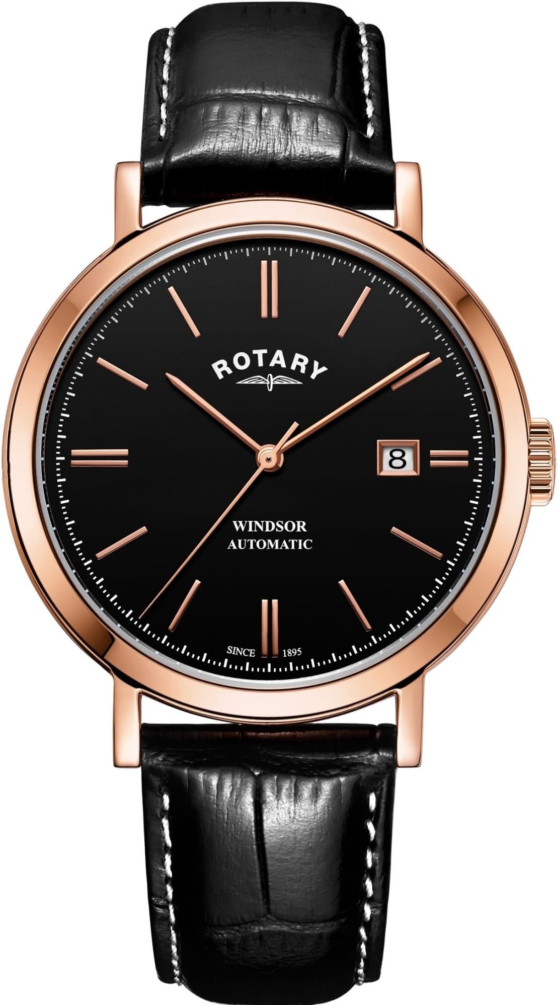 Rotary Men's Ultra Slim Quartz Watch with Leather Strap GS08010/02 ...