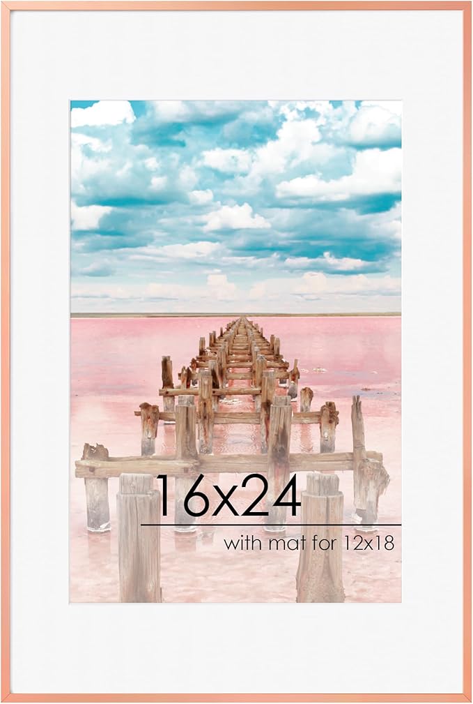 Amazon.com - FLYJOE 16x24 Frame | 16x24 Poster Frame With Mat For 12x18 ...