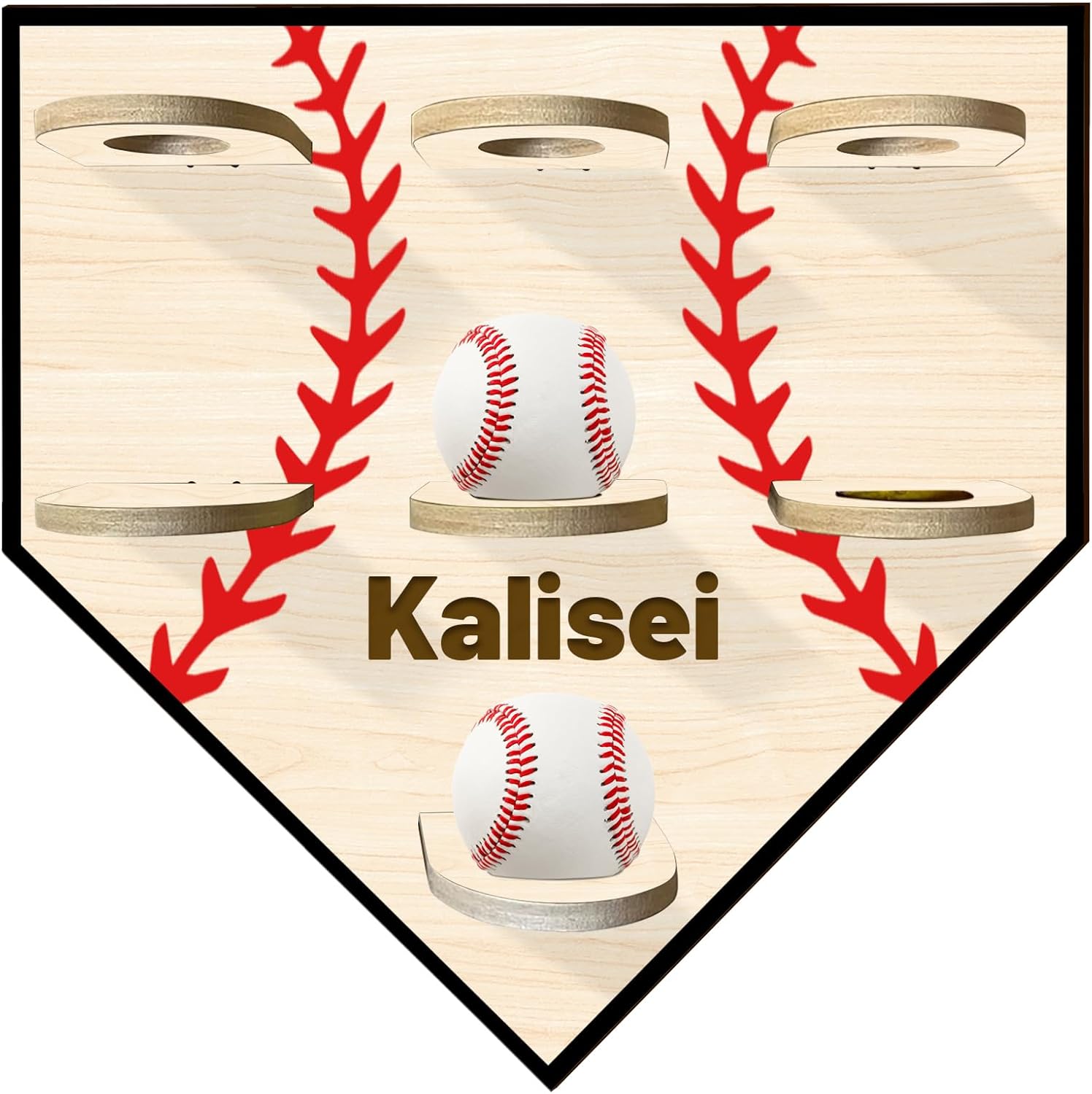 Amazon.com: Personalized Name Baseball Display Holder - Custom Wood ...