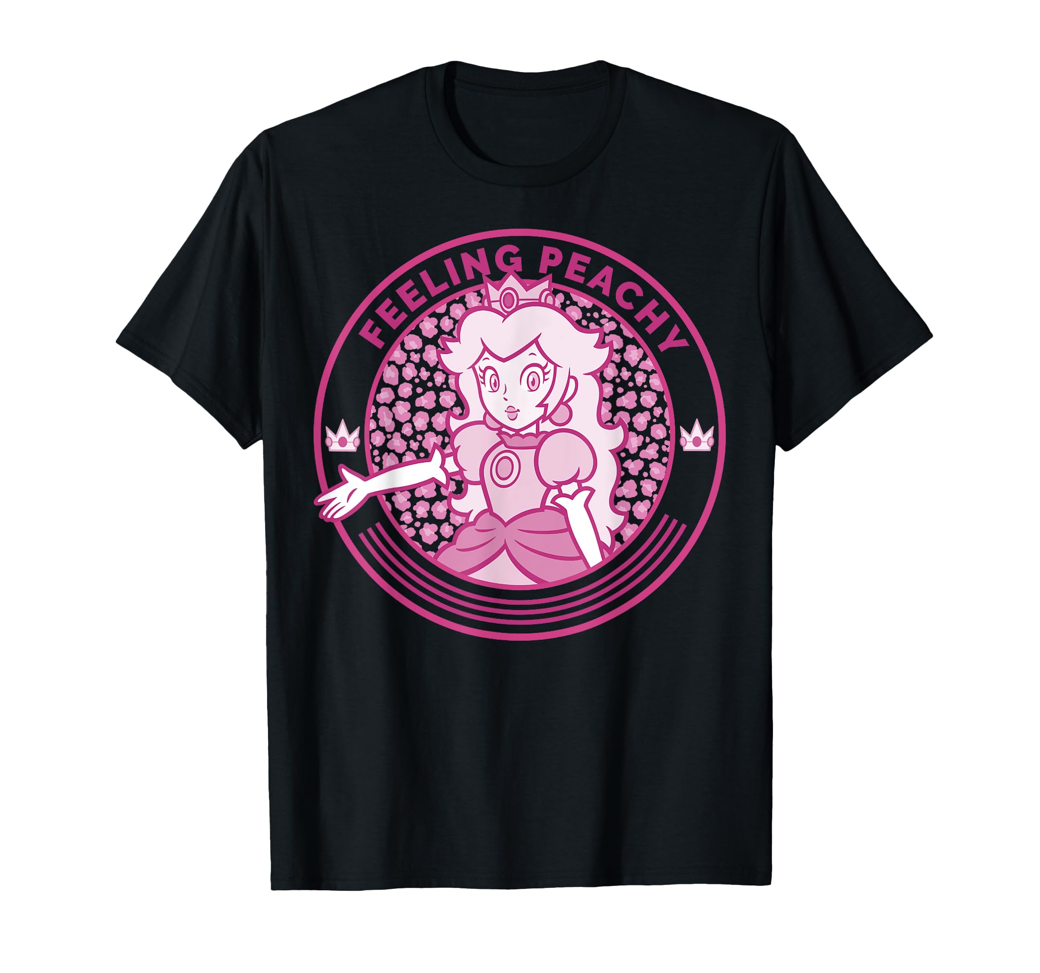 Amazon.com: Super Mario Princess Peach Feeling Peachy Cheetah Print T ...