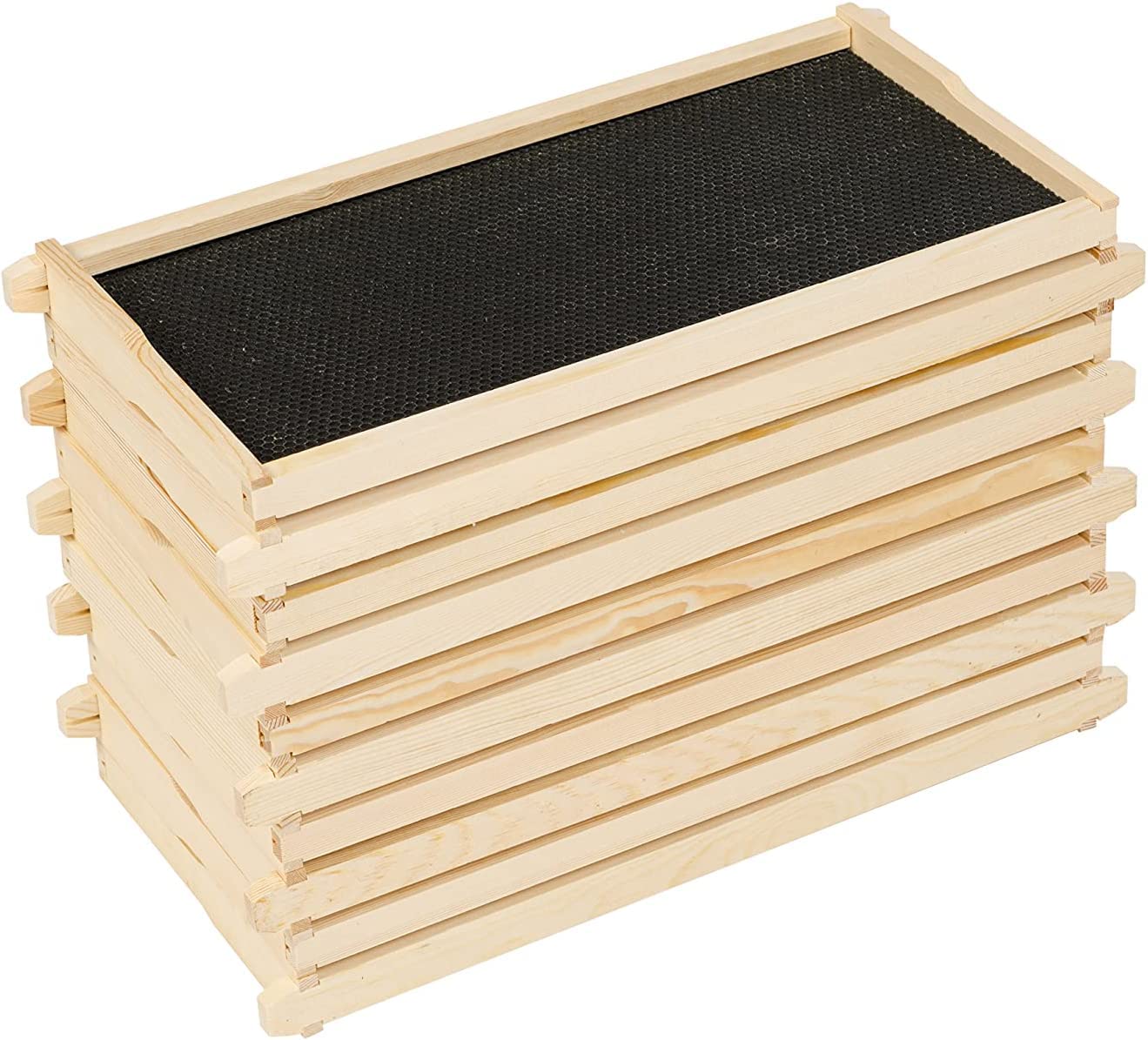 10 Pack Deep Frames and Waxed Foundations, Bee Frames with Wax Foundation for Replacement ...