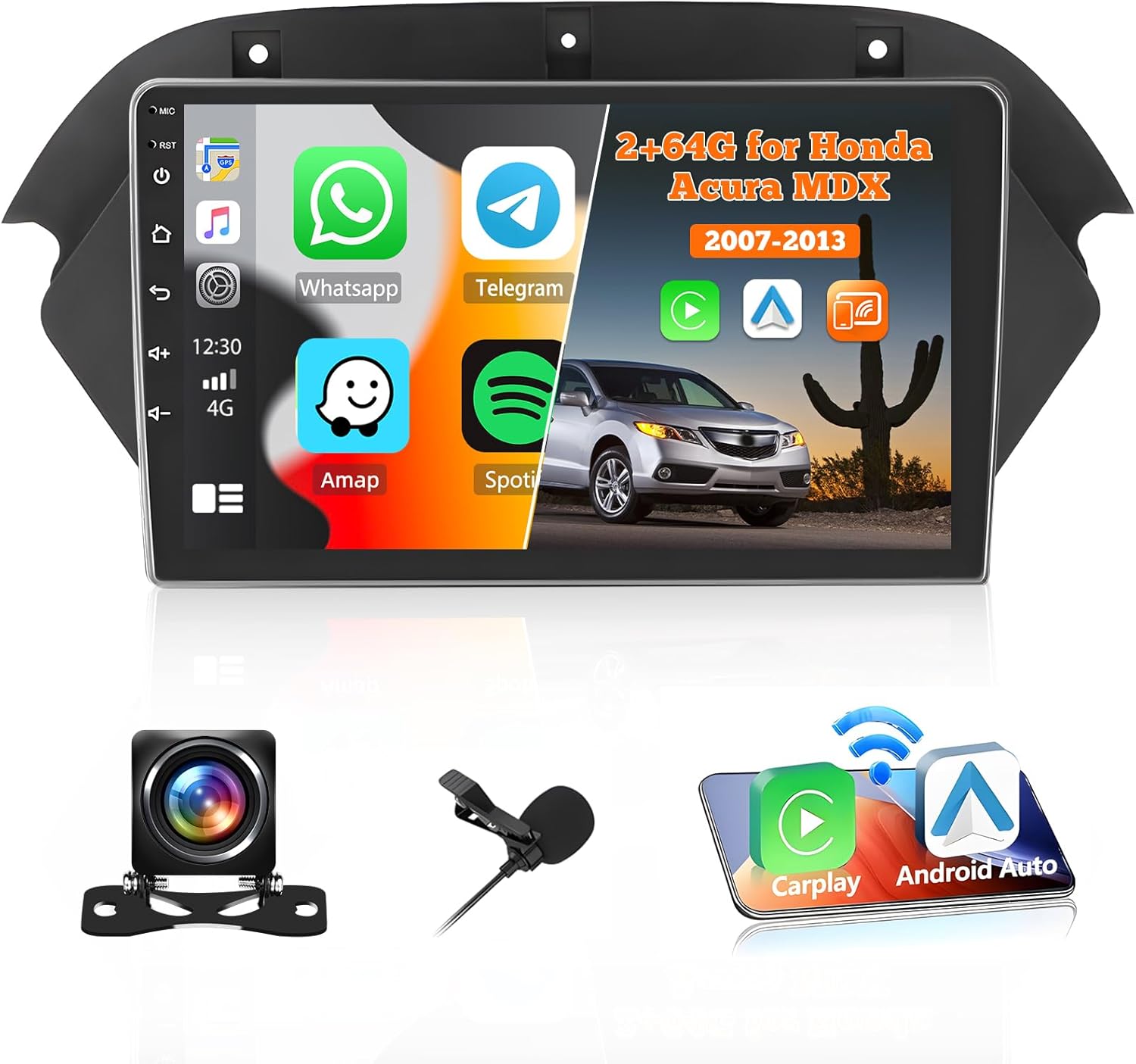 Amazon.com: Fuluku for Honda Acura MDX 2007-2013【2+64G Wireless Carplay ...