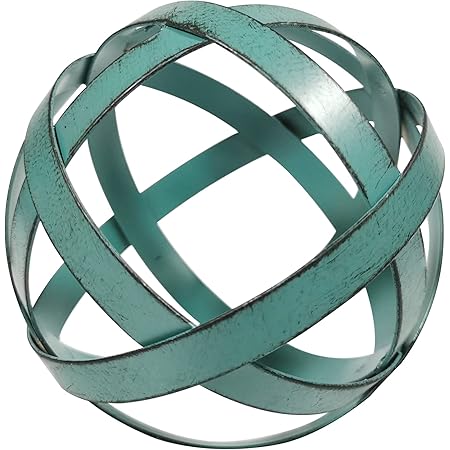 Amazon.com: Metal Decorative Sphere for Home Decor - Distressed Teal ...